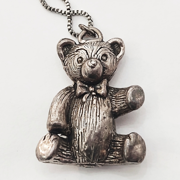 Vintage | Jewelry | Vintage Oversized Sterling Silver Teddy Bear ...